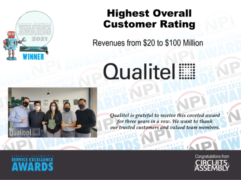 Qualitel Corporation Wins Highest Honors at Circuits Assembly 2021